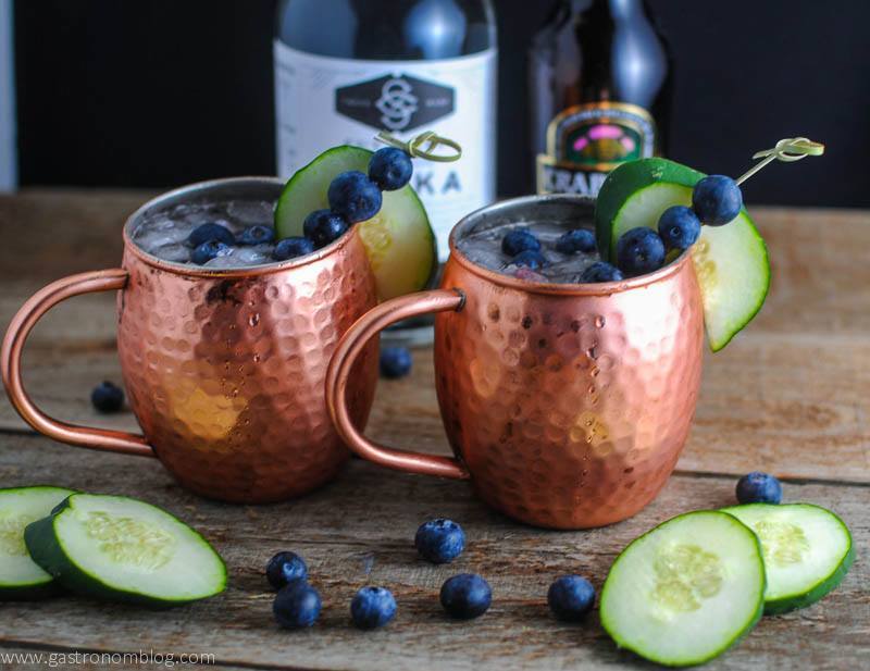 Blueberry Cucumber Moscow Mule Cocktail | Gastronom Cocktails