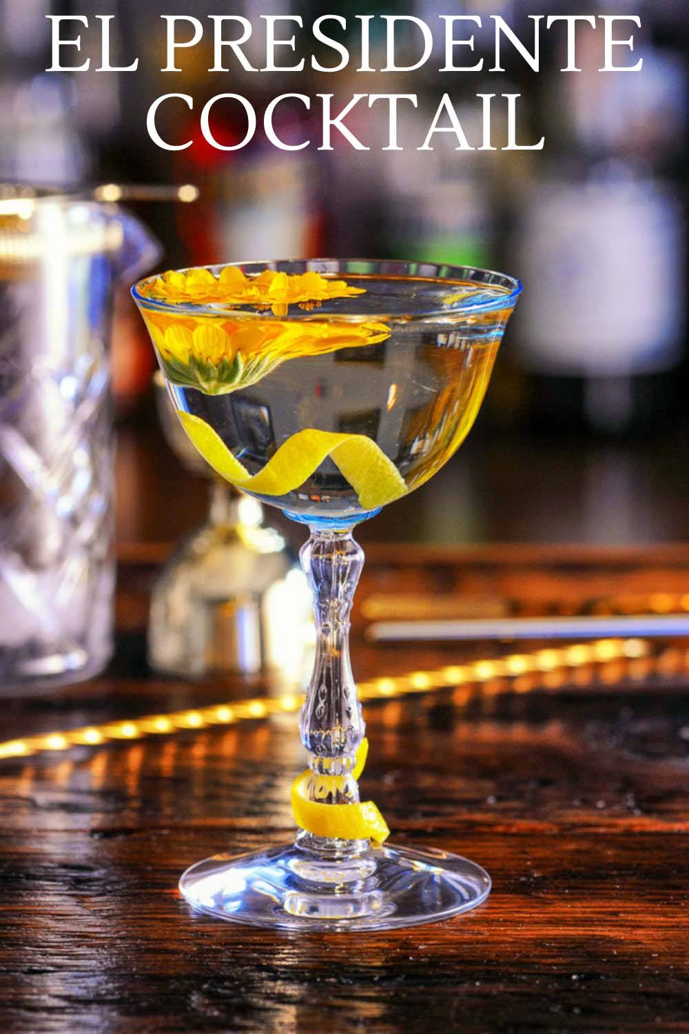 Classic El Presidente Cocktail - Gastronom Cocktails