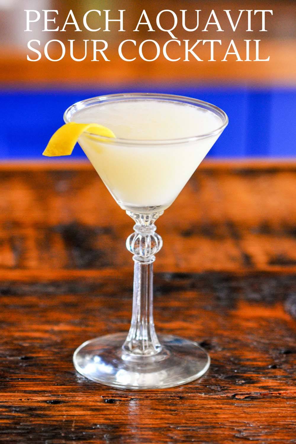 Aquavit Peach Sour Cocktail Recipe - Gastronom Cocktails