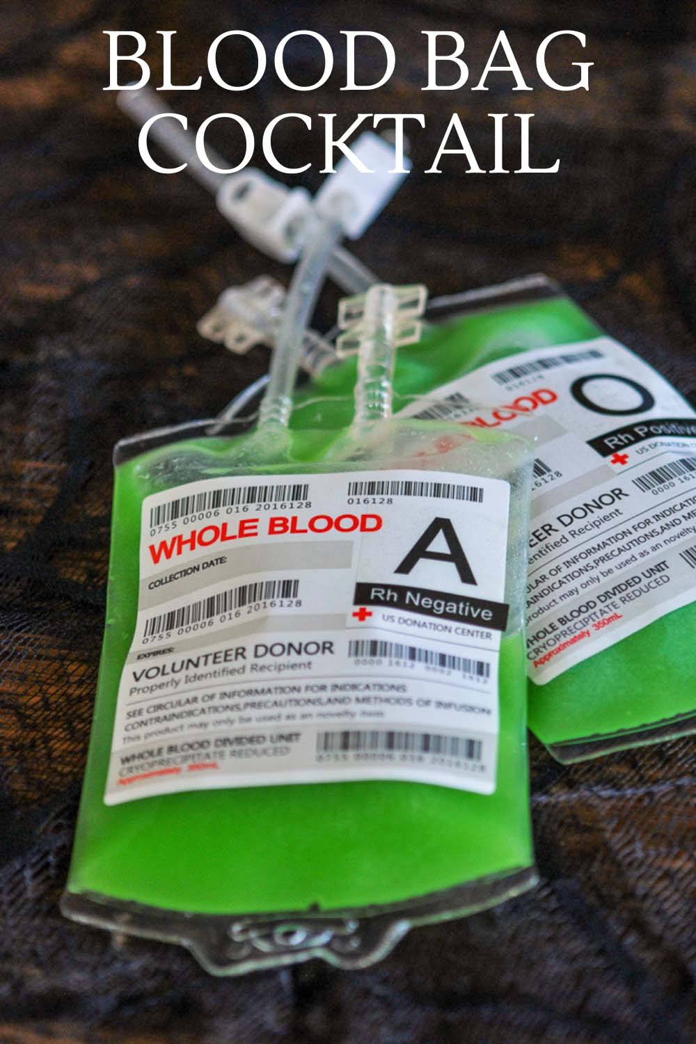 Halloween Recipe-Green Blood Bag Cocktail | Gastronom Cocktails