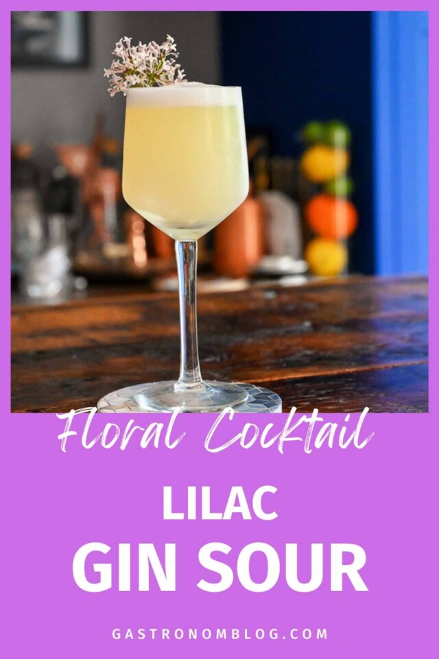 Lilac Gin Sour Cocktail Recipe - Spring Drink | Gastronom Cocktails