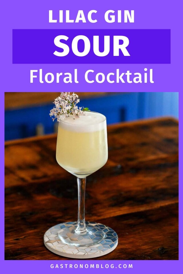 Lilac Gin Sour Cocktail Recipe - Spring Drink | Gastronom Cocktails
