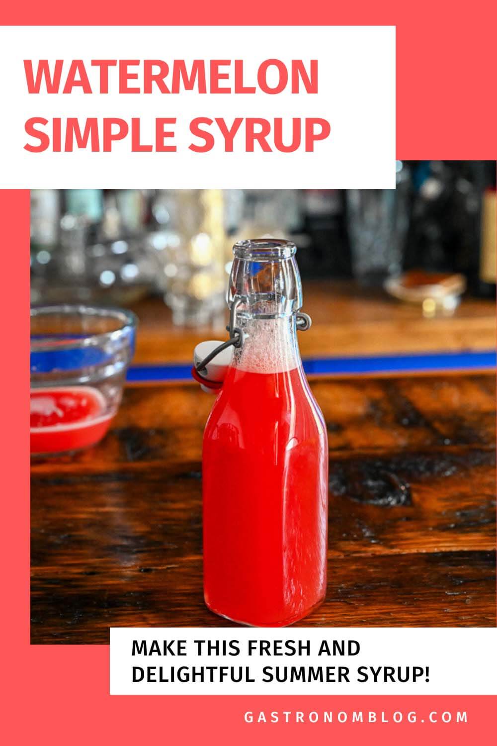 Watermelon Syrup - Easy Homemade Recipe - Gastronom Cocktails