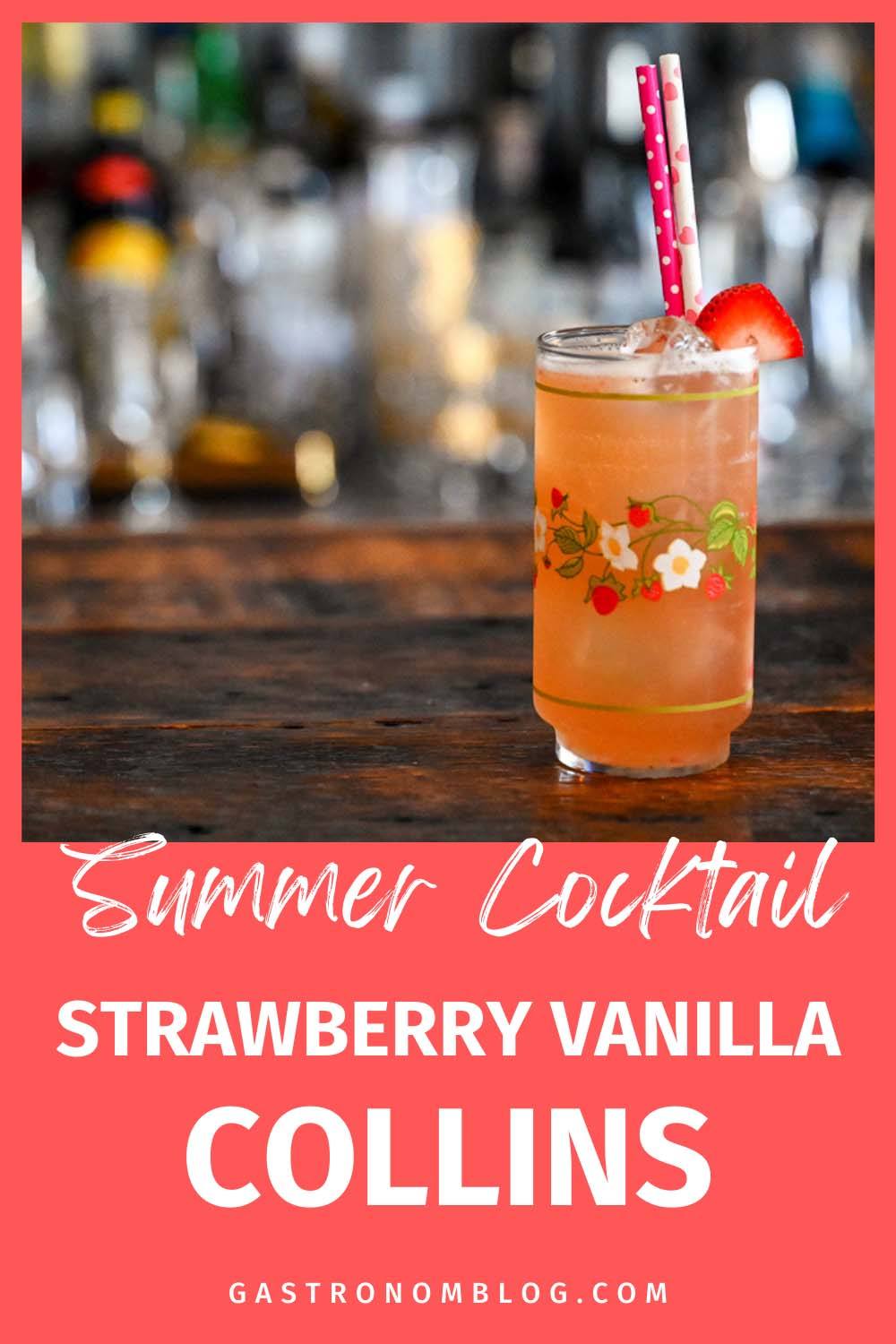Strawberry Vanilla Collins Cocktail Recipe - Gastronom Cocktails